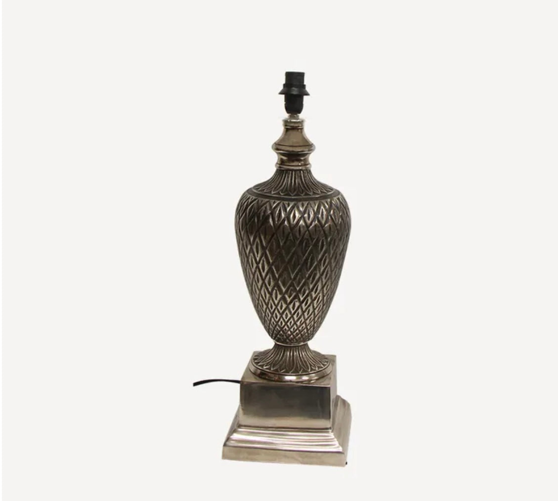 Finial Antique Silver lamp base – Hare & Thistle